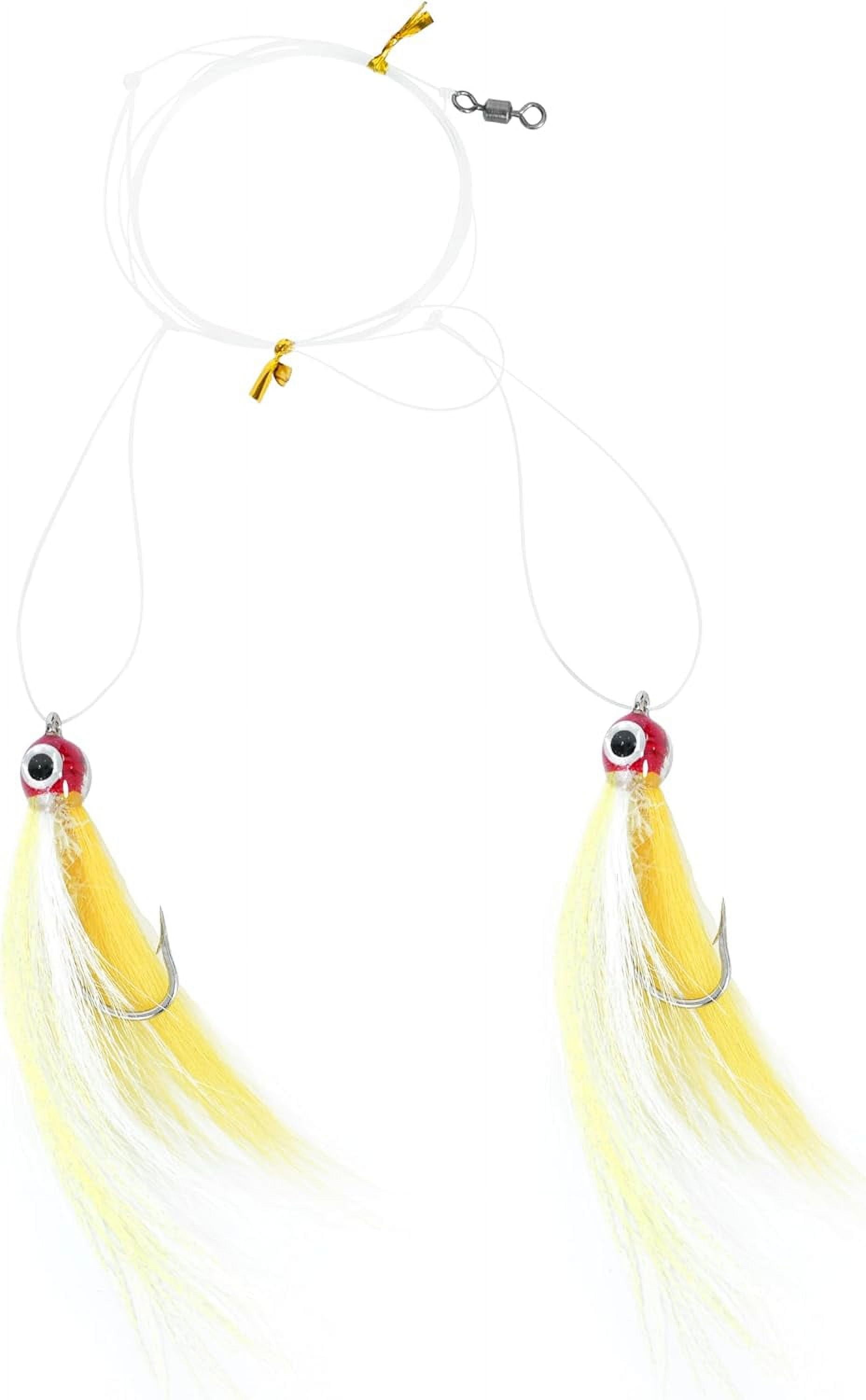 BLUEWING Fishing Rigs HI-LO Rig 3D Eyes with Sparkle Series Bucktail ...