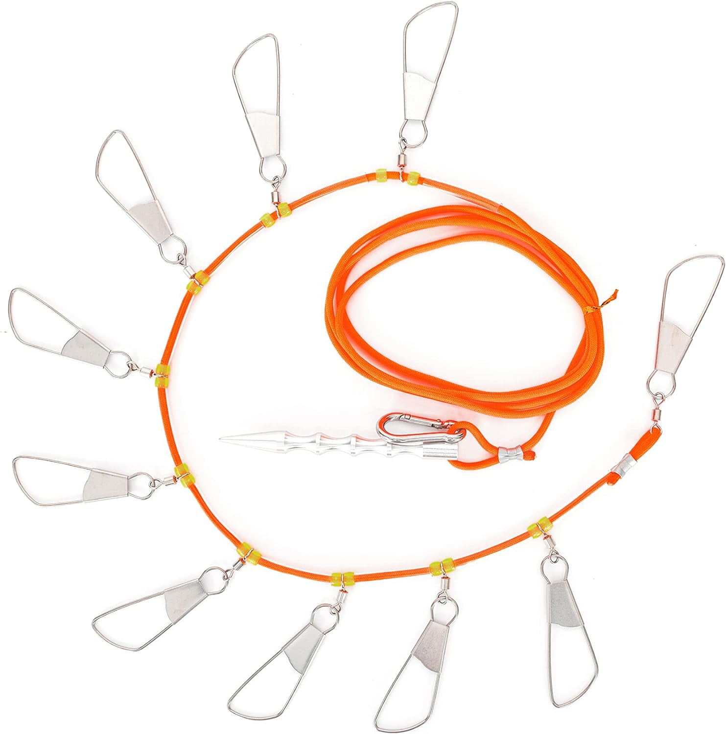 BLUEWING Fishing Stringer with Stainless Steel Snap Locks, 8ft Floating ...