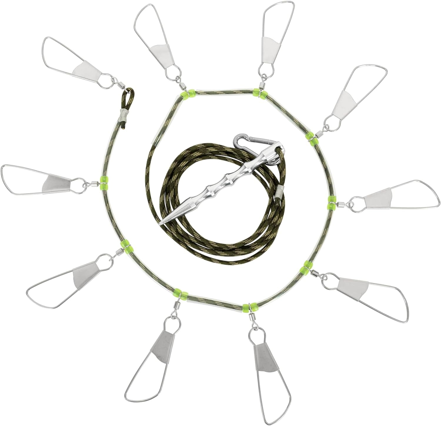 BLUEWING Fishing Stringer with Stainless Steel Snap Locks, 8ft Floating ...