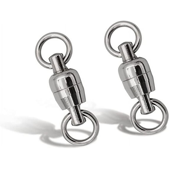 BLUEWING High Strength Stainless Steel Rolling Ball Bearing Fishing Swivel Welded Ring Barrel ...