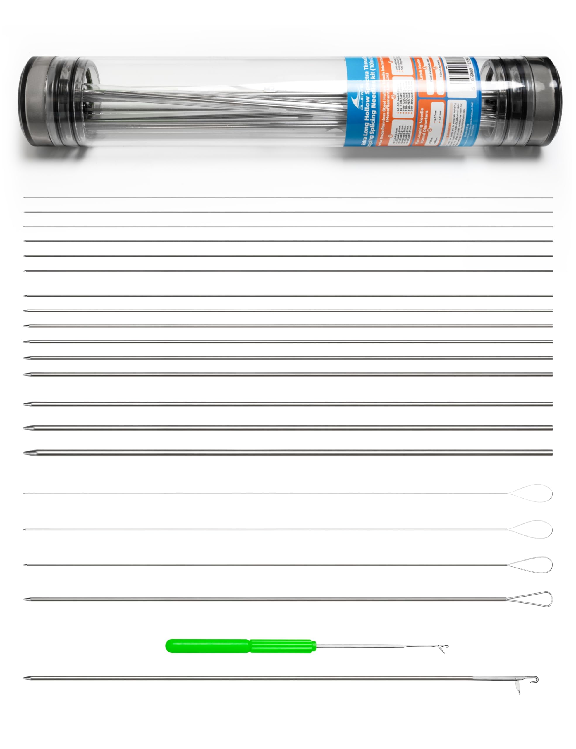 BLUEWING Hollow Spectra Threading Looping Splicing Needles Kit 21pcs ...