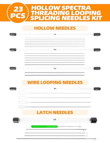 BLUEWING Hollow Spectra Threading Looping Splicing Needles Kit 23pcs ...