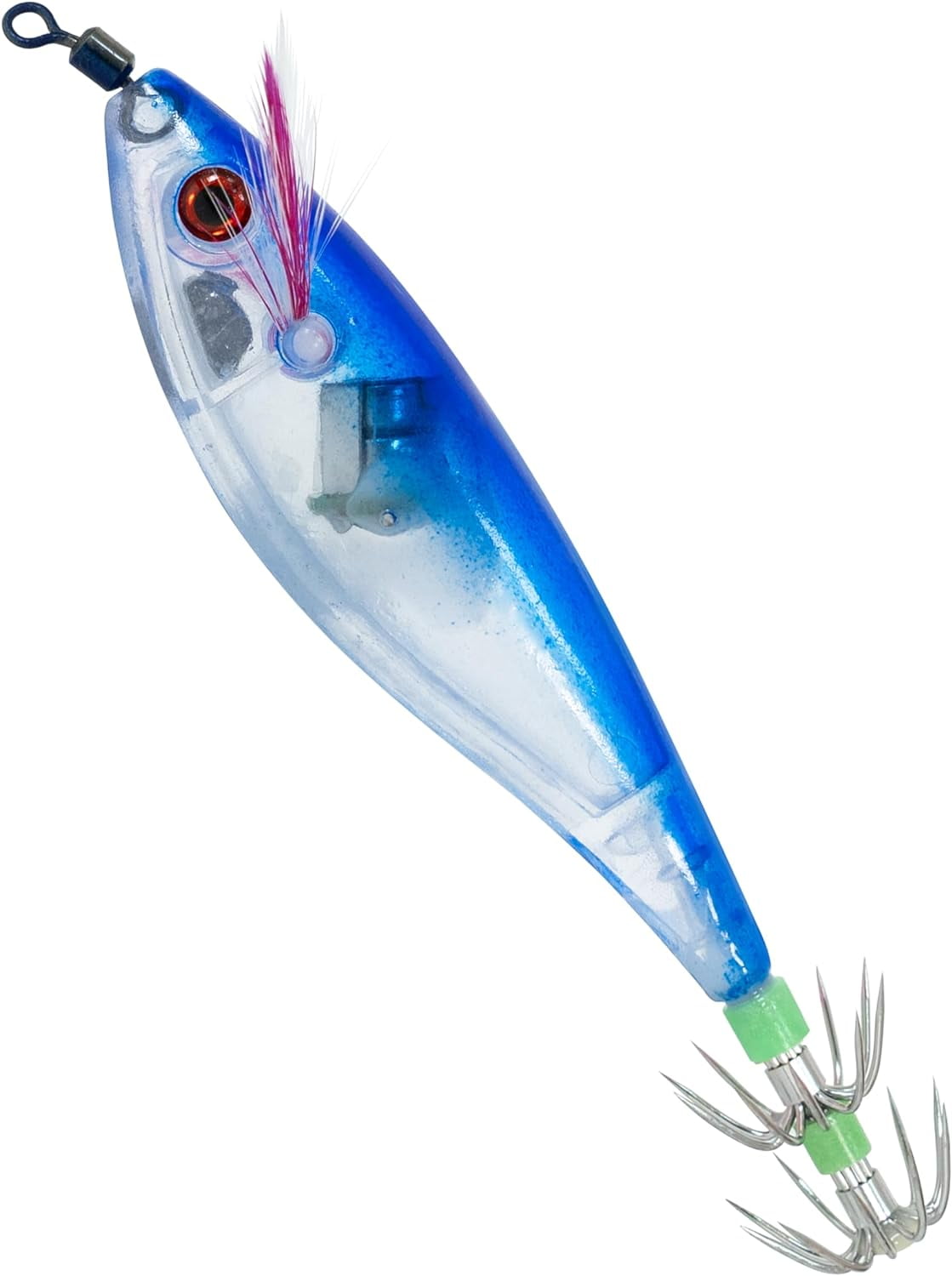 BLUEWING Lighted Squid Jig with Double-Layered Stainless Steel Hooks ...