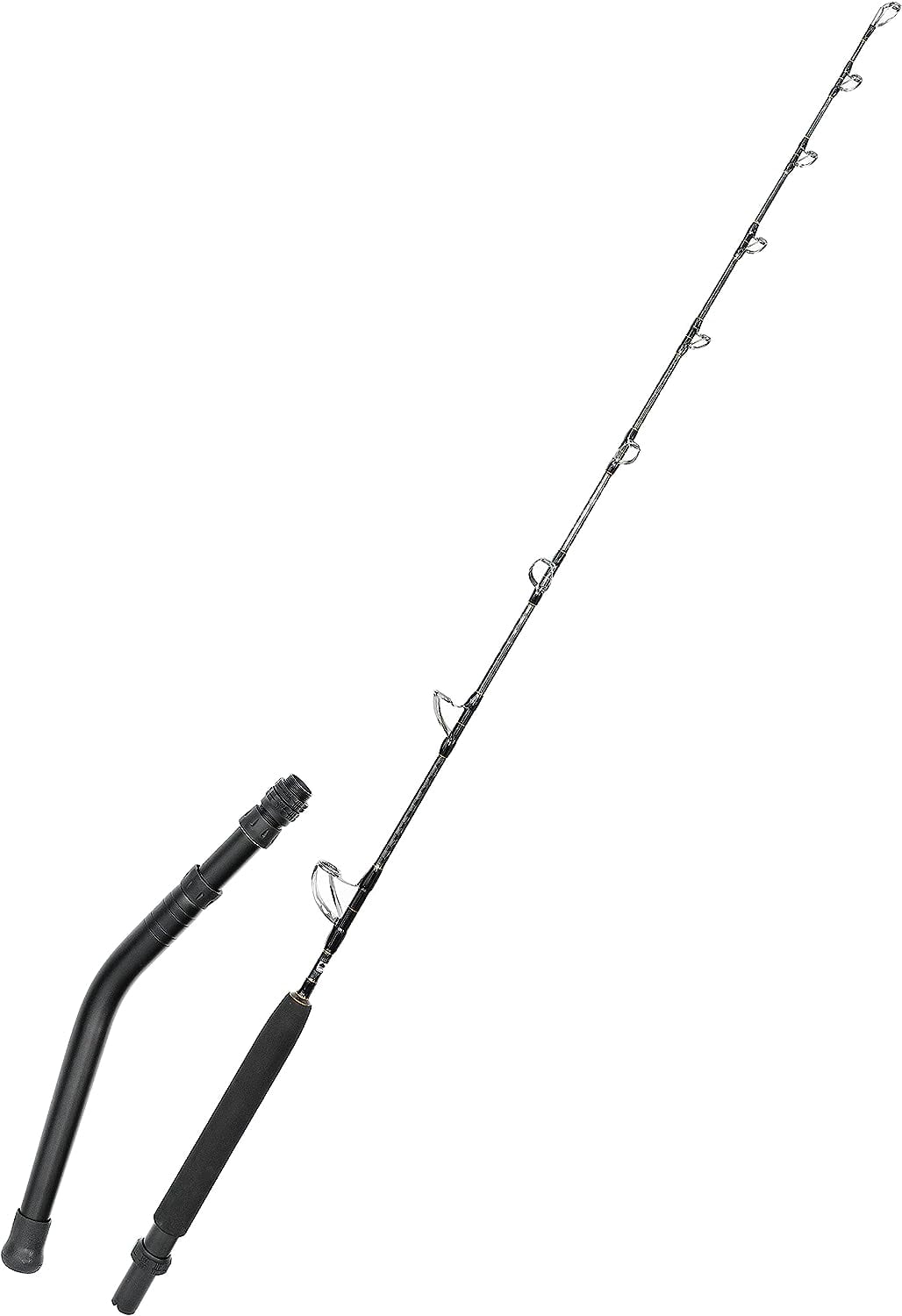 BLUEWING Spiral Wrap Extreme Trolling Fishing Rod 50lb Carbon Fiber ...