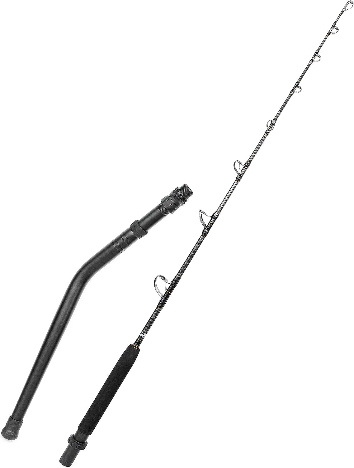 BLUEWING Spiral Wrap Extreme Trolling Fishing Rod 80lb Carbon Fiber ...