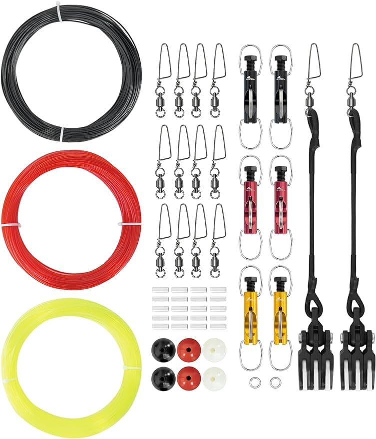 BLUEWING Triple Outrigger Rigging Kit All-in-One Kit with 400lb Mono ...