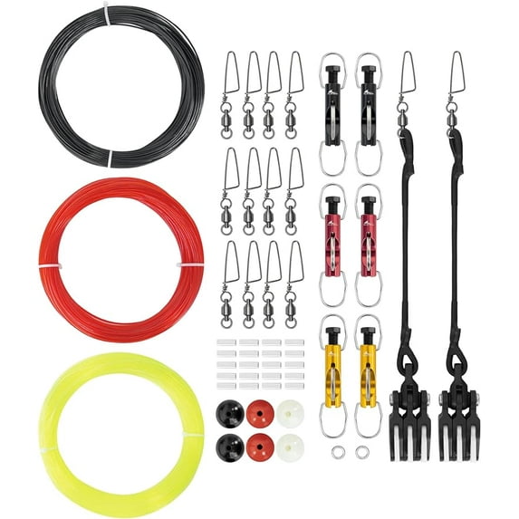 BLUEWING Triple Outrigger Rigging Kit All-in-One Kit with 400lb Mono ...