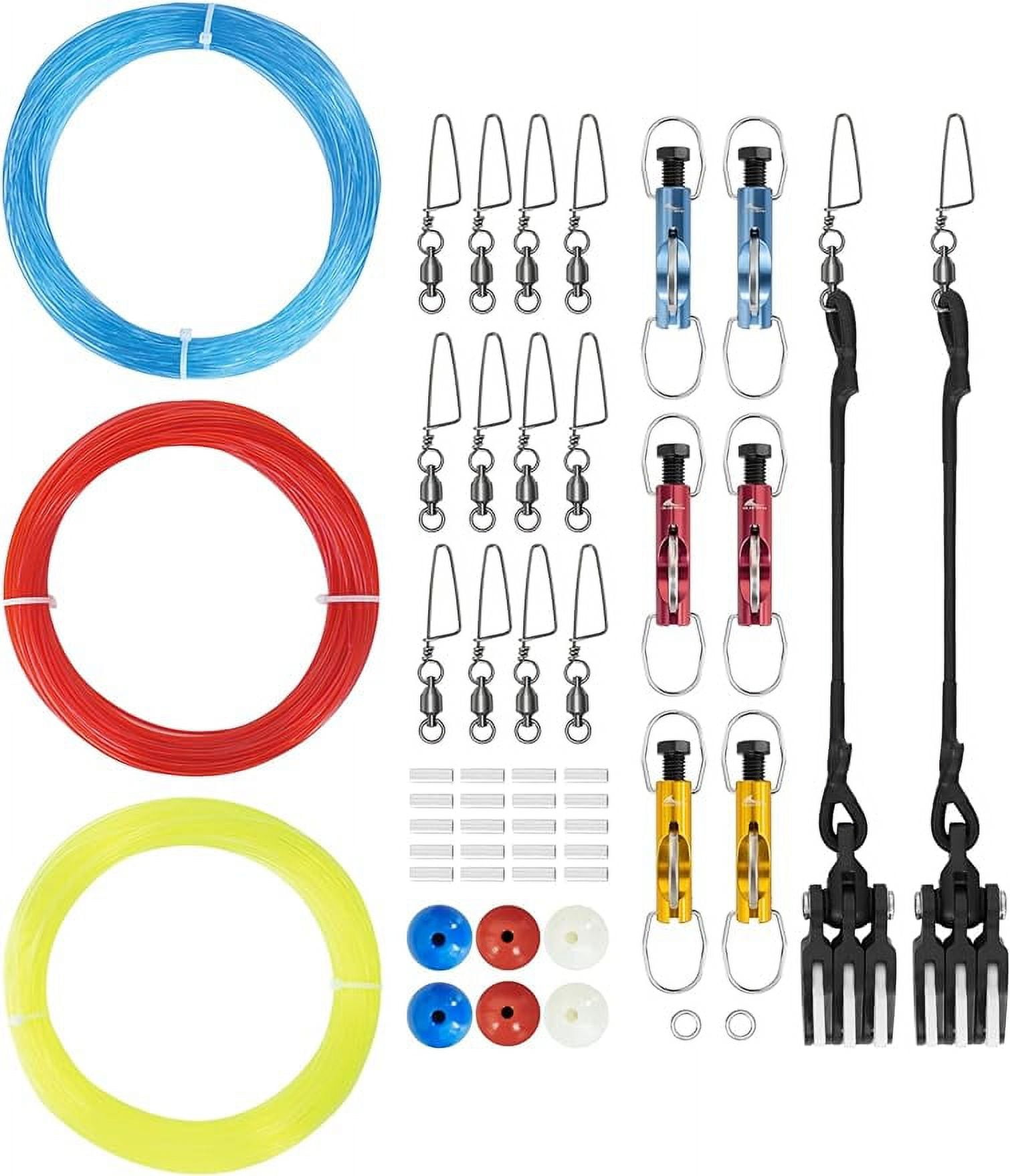 BLUEWING Triple Outrigger Rigging Kit All-in-One Kit with 400lb Mono ...