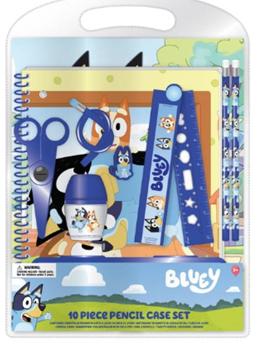 BLUEY 10PC SET WITH MOLDED PENCIL BOX IN CLAM SHELL - Walmart.com
