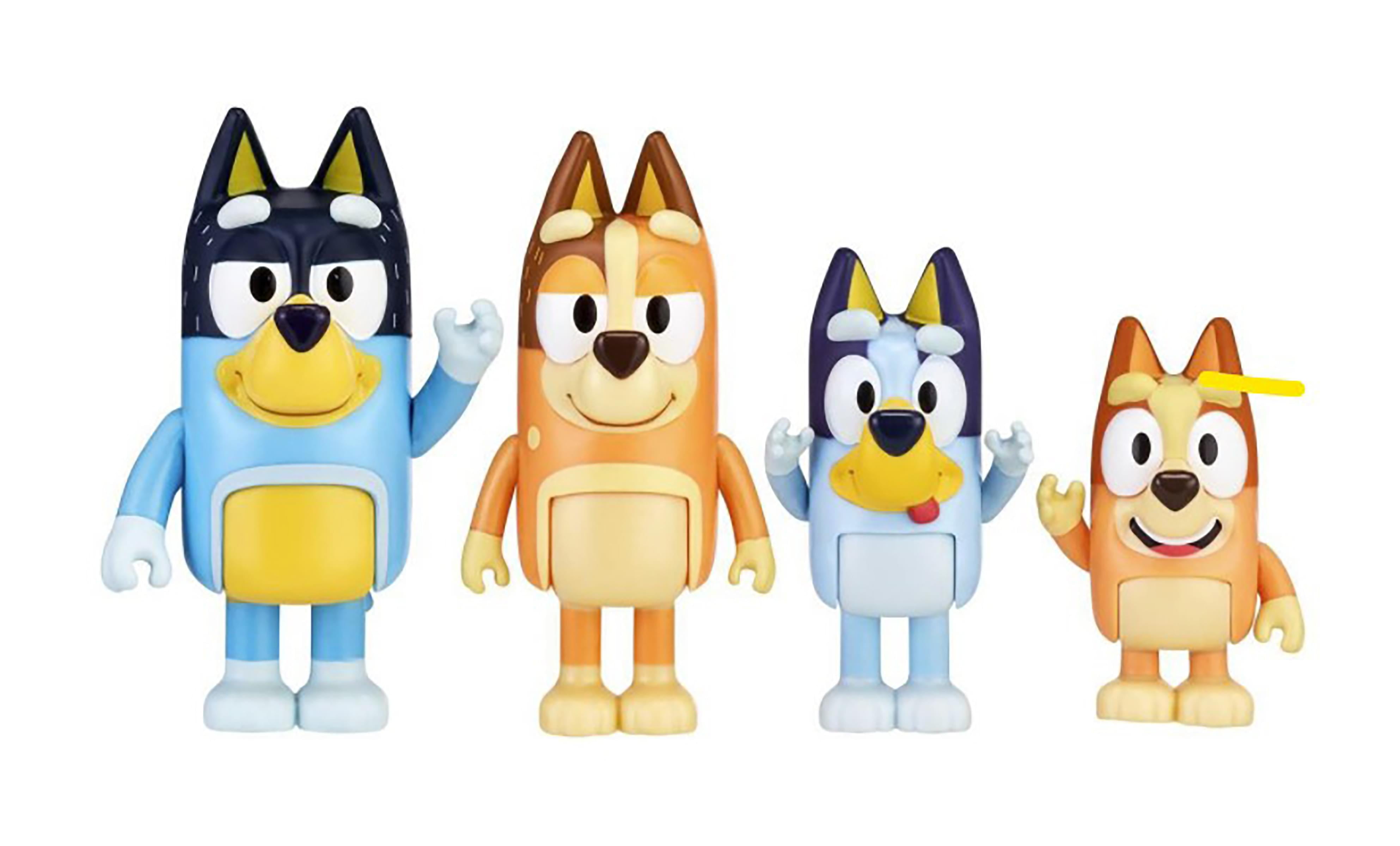 Bluey Family New Expression Figure 4-Pack, with Mum Dad Bingo Bluey ...