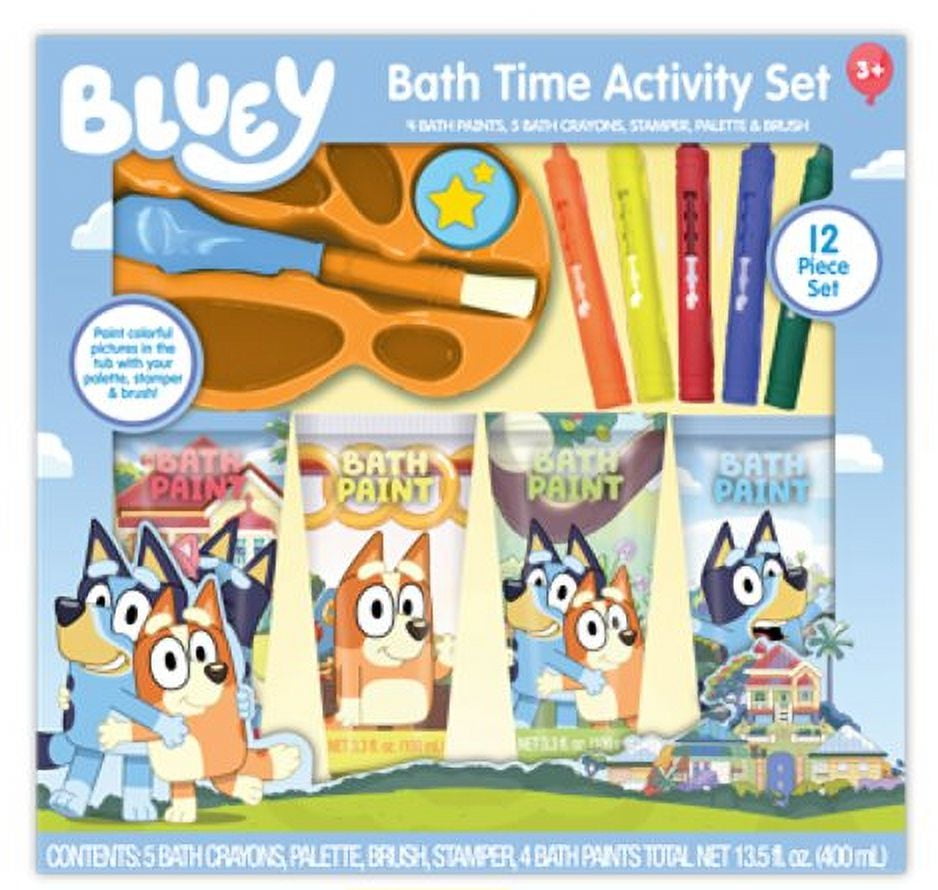 Brandclub - Bluey, Bath Time Activity Set, 12 Pieces, Child Age 3+