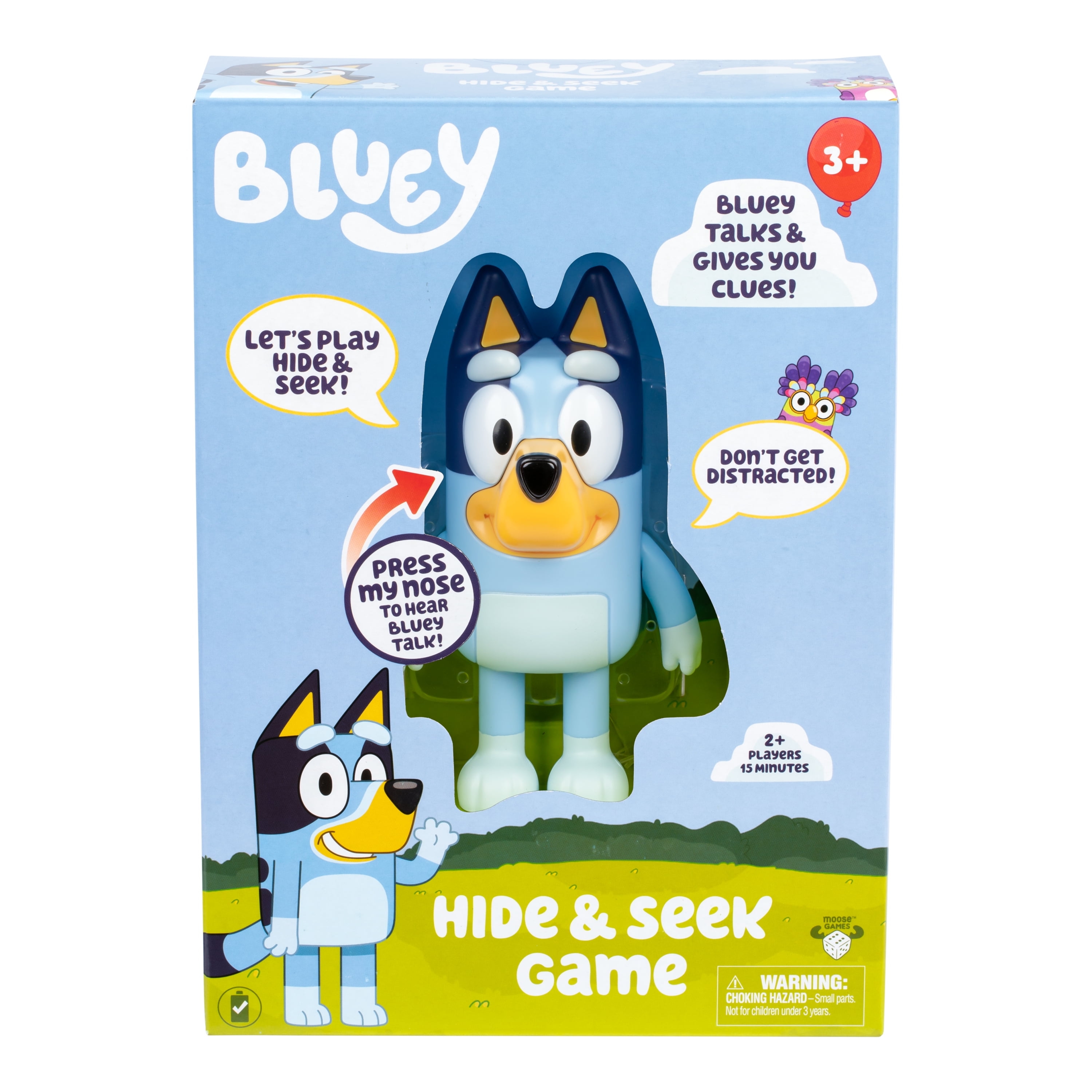 Bluey Hide & Seek Game, Hide Bluey and press her nose to start the timer to find her, Ages 3 ...