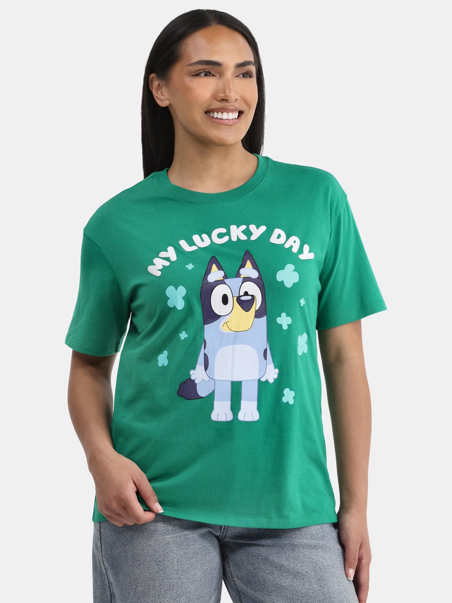 Brandclub - St. Patrick’s Day Women's Bluey Lucky Graphic Tee, Sizes ...