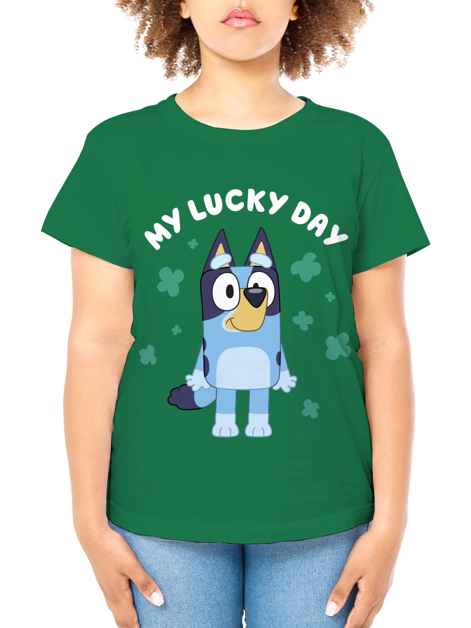Bluey Lucky Shirt, Short Sleeve Graphic Tee, Women's, Sizes XXS-2XL ...