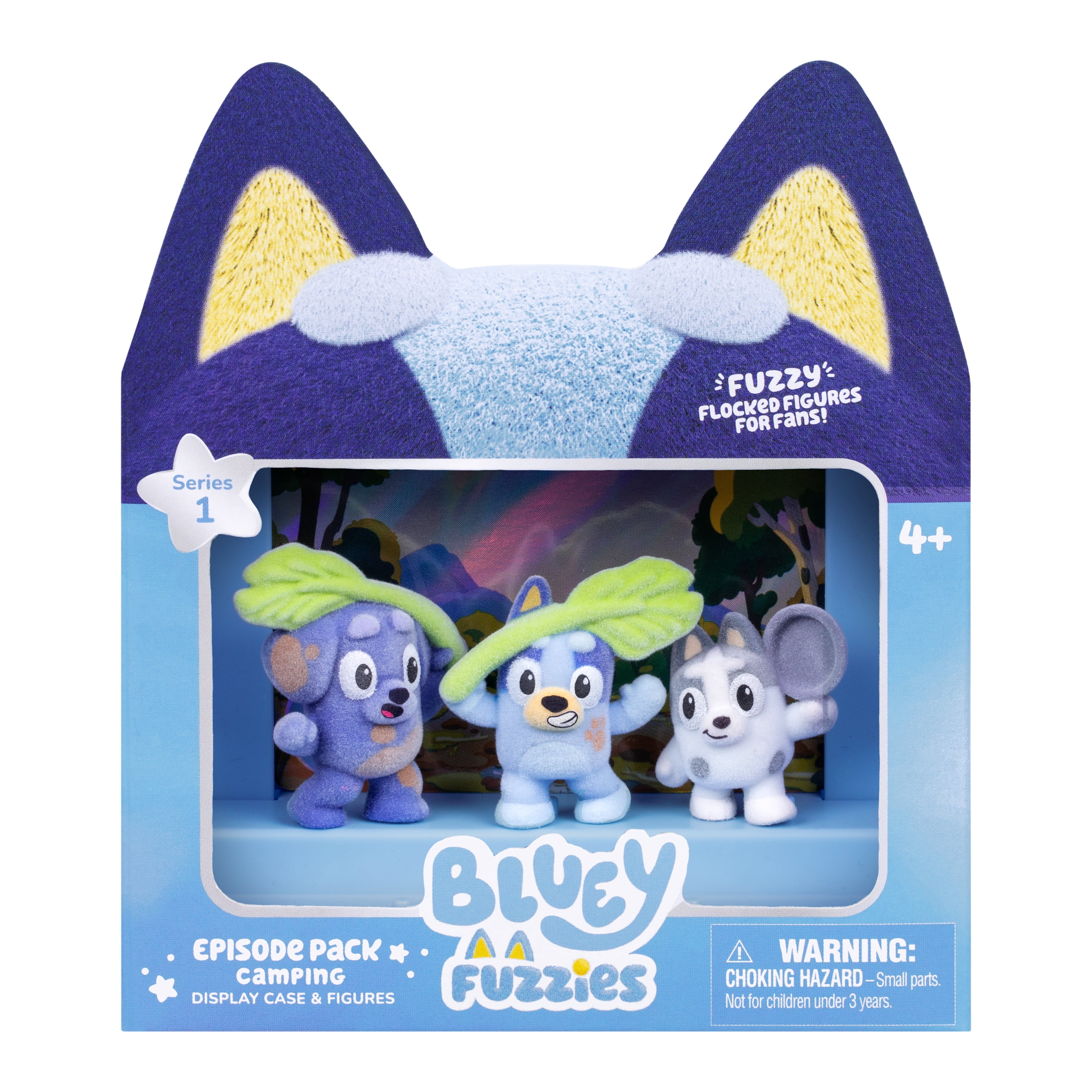 Bluey Fuzzies Episode Pack: Camping. 3 Flocked Collectibles (Incl. 1 ...