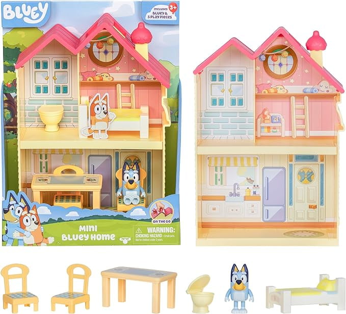 BLUEY Mini Home Playset | Compact House Playset with Carry Handle ...