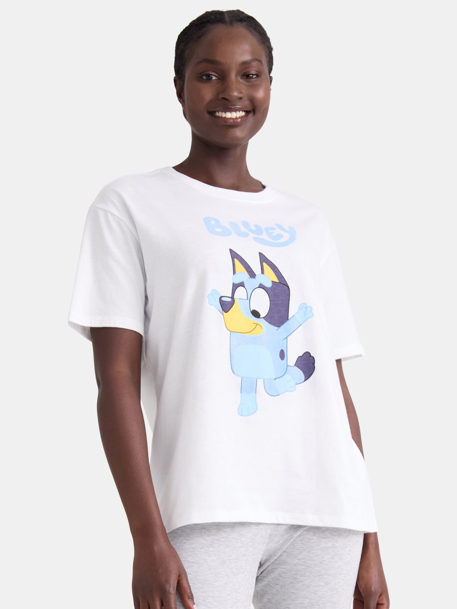 Bluey Women’s Jump Pose Graphic Tee with Short Sleeves, Sizes XXS-XXL ...