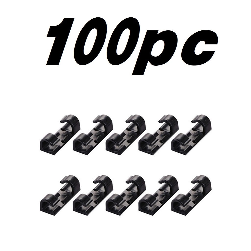 HOARBOEG 100pc Self Adhesive Cable Management Clips Desktop Cable ...
