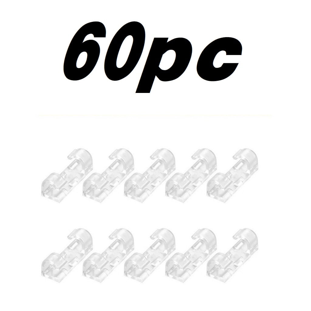 HOARBOEG 60pc Self Adhesive Cable Management Clips Desktop Cable ...