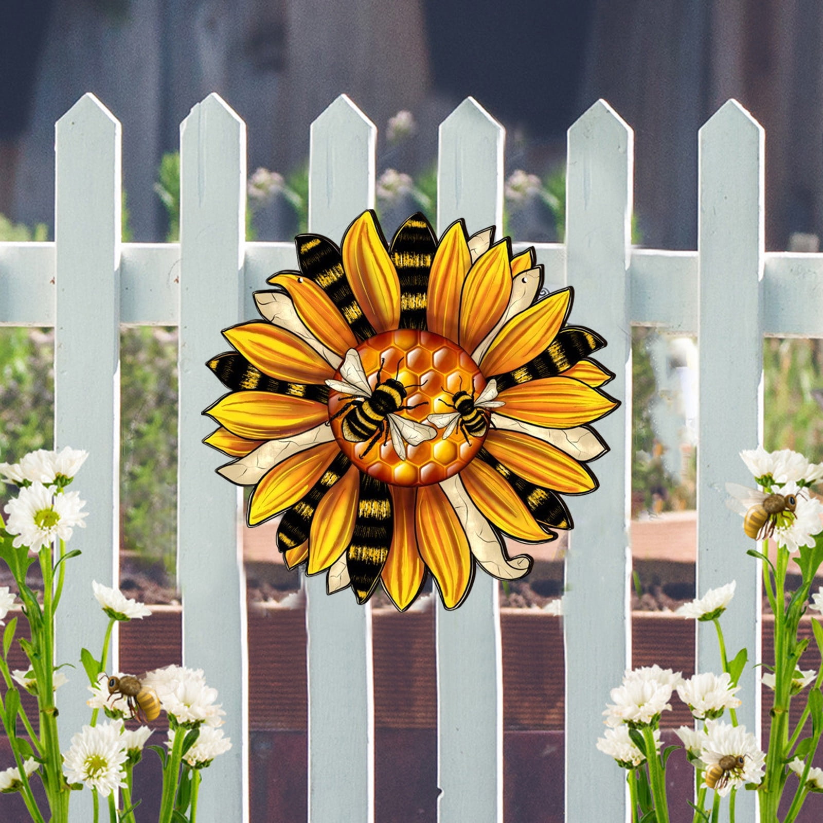 BLUKIDS Bee Festival Wooden Plaque Hanging Ornament Sunny Flower Honey ...