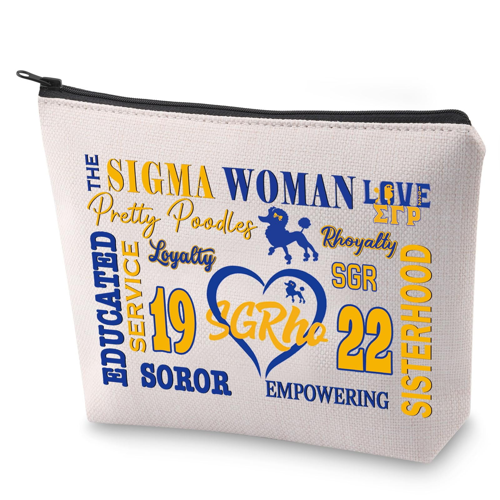 BLUPARK SGRHO Sorority Cosmetic Bag Sisterhood 1922 Gift Pretty Poodles ...