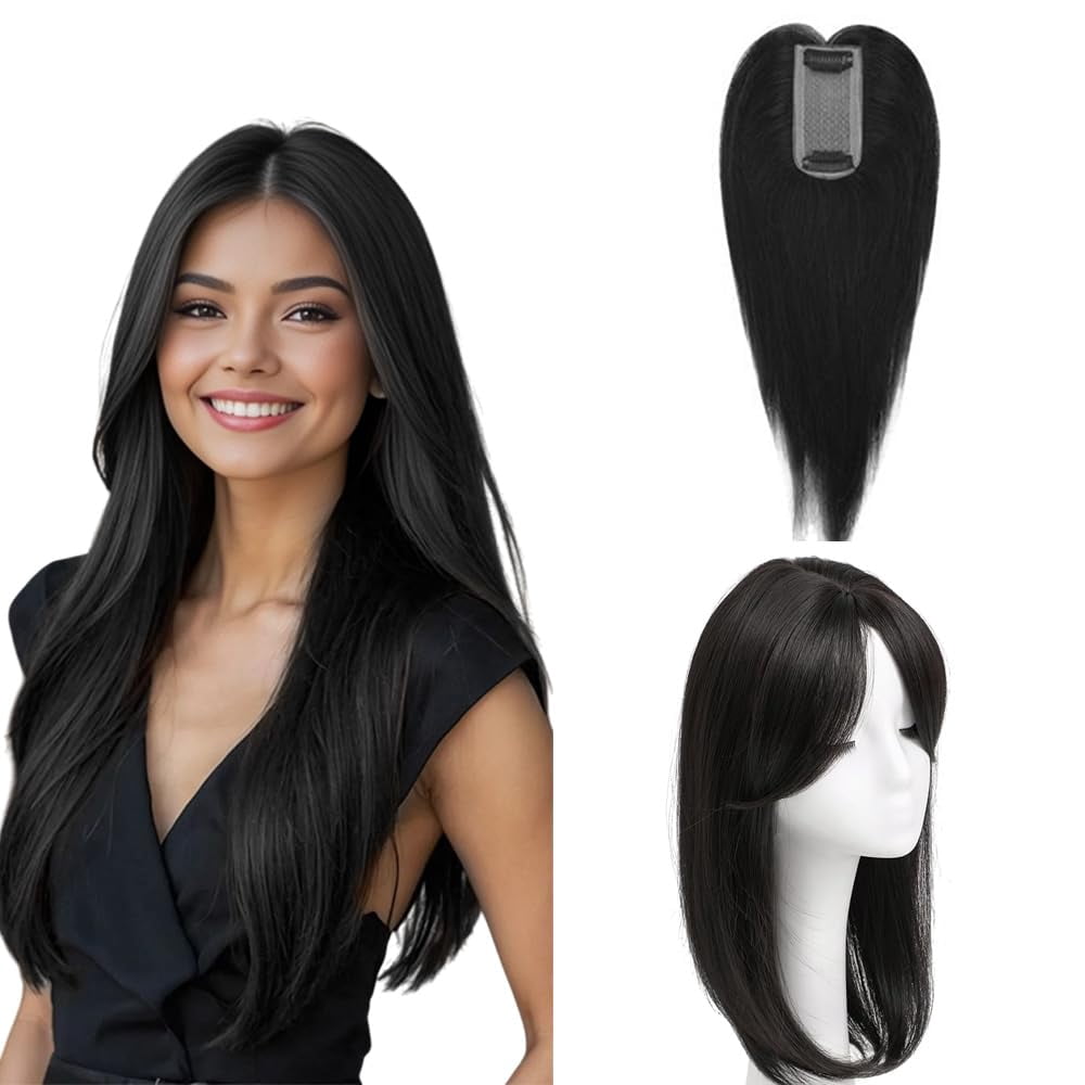 BLUSHIA 2 Clip Matt Hair topper for Women Natural Color 16 Inch Women ...
