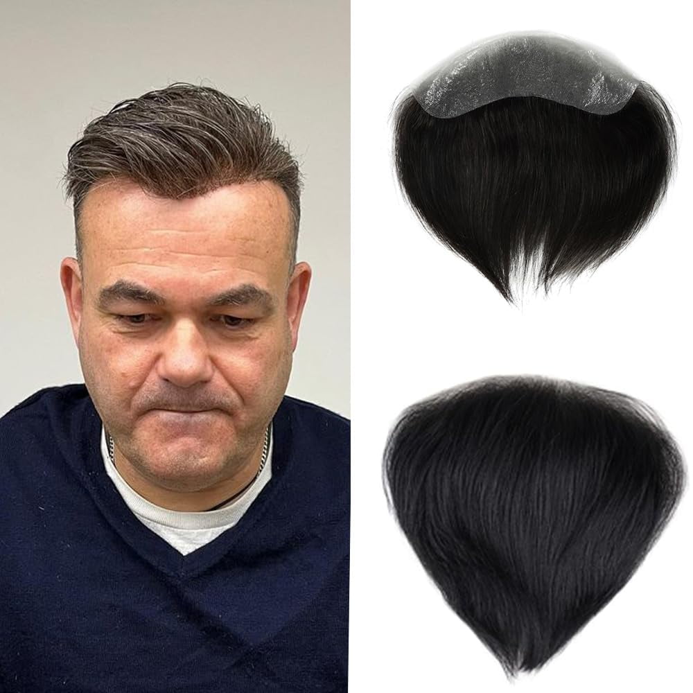 BLUSHIA Front line Hair Patch Frontal Hairpiece for Men Natural Hair ...