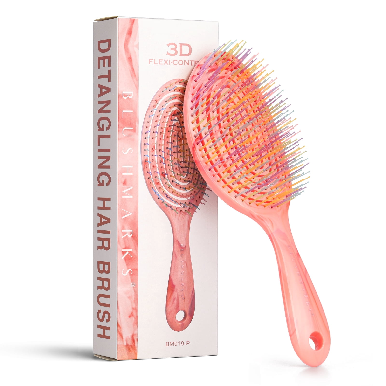 Blushmarks Detangling Wet Hair Brush, Double Bristles Vented Brush for ...