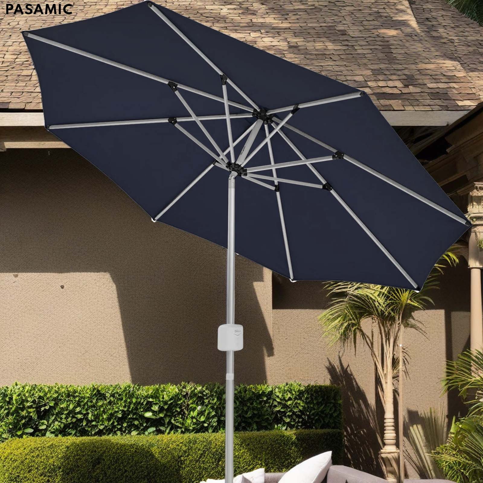 BLUU 9 FT Automatic Aluminum Outdoor Patio Umbrella with Remote Button ...