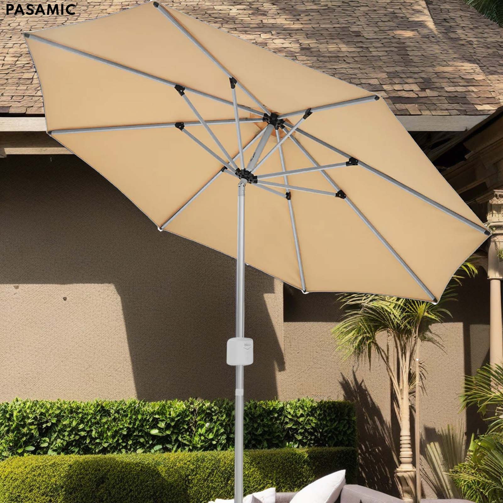 BLUU 9 FT Automatic Aluminum Outdoor Patio Umbrella with Remote Button ...
