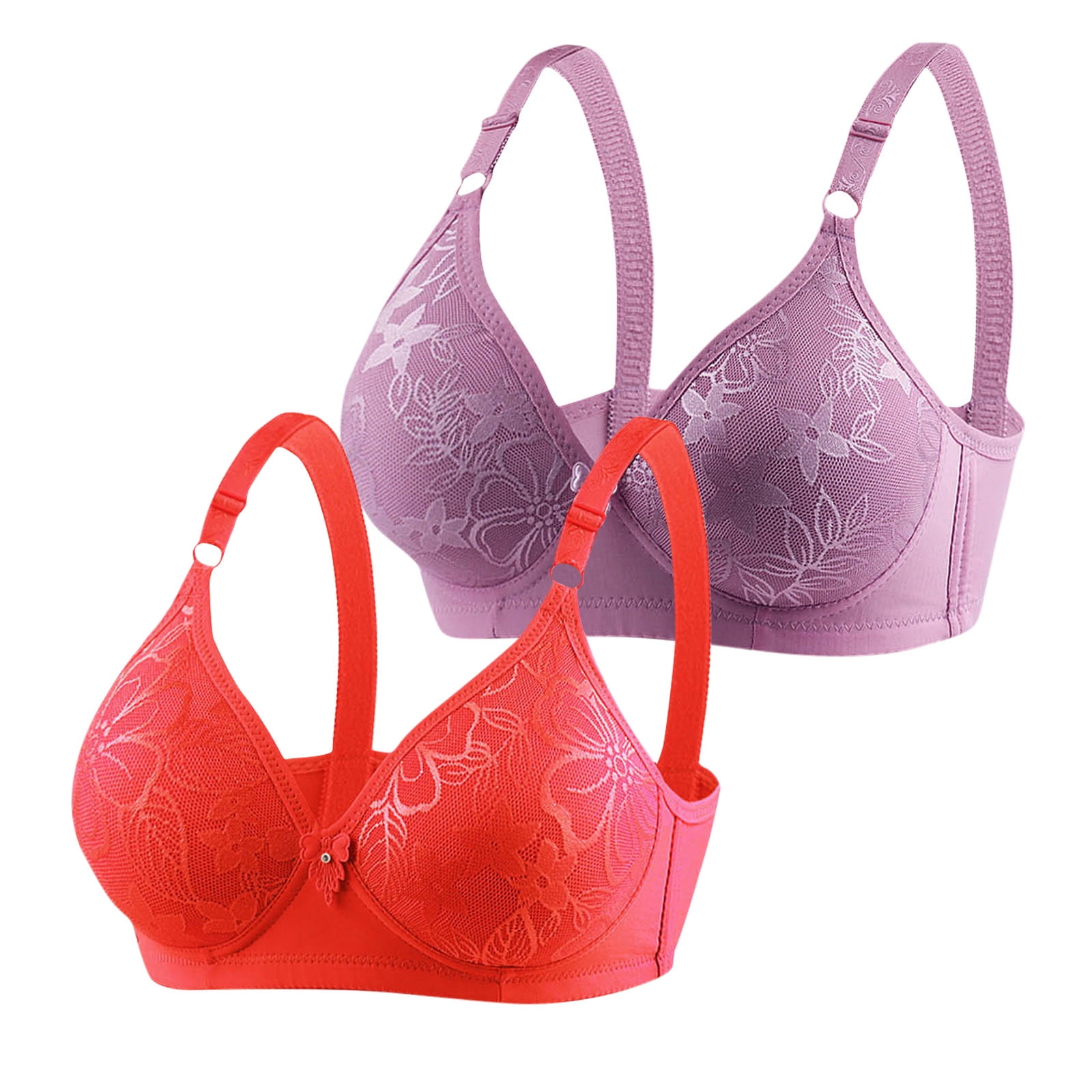 BLVB 2 Pack Wireless Full Coverage Plus Size Bras for Women Comfort ...