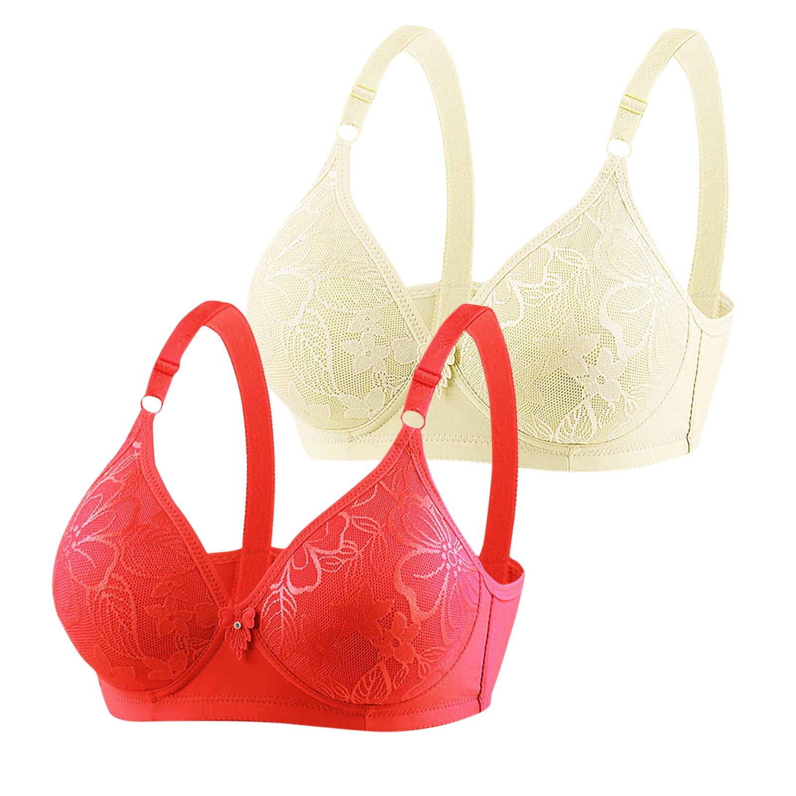 BLVB 2 Pack Wireless Full Coverage Plus Size Bras for Women Comfort ...