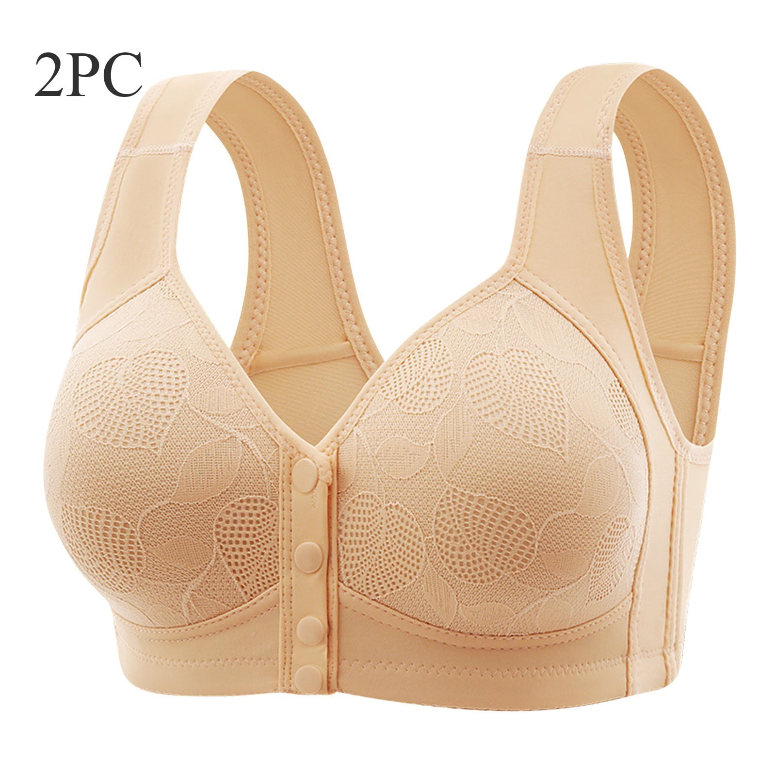BLVB 2PC Bras for Women Front Closure Convenient Bras Full Coverage ...