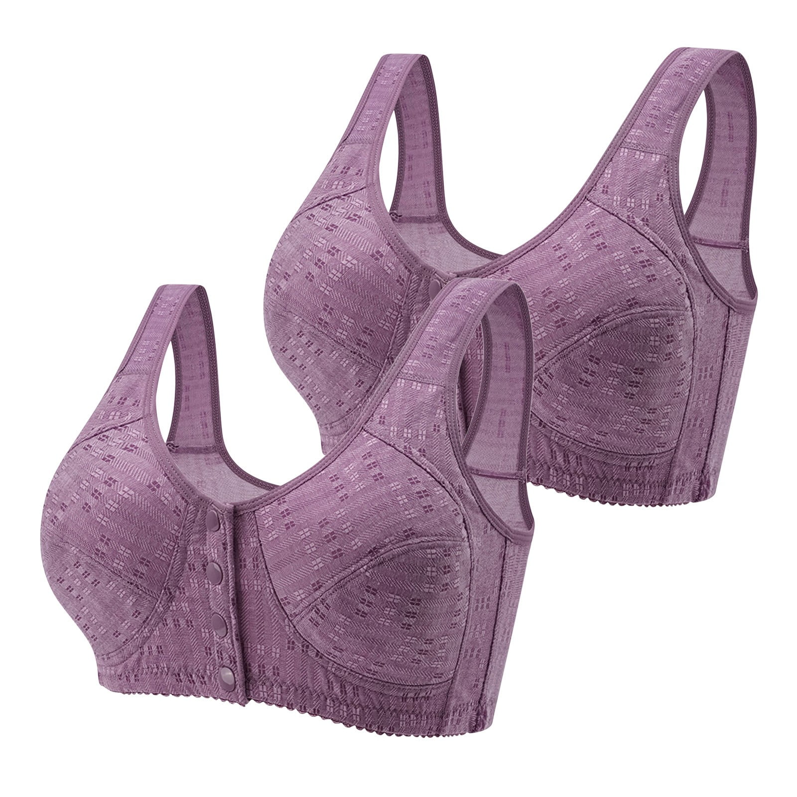 Blvb 2pc Front Closure Bras For Women Soft Lightly Lined Comfort Bras Full Coverage Wireless