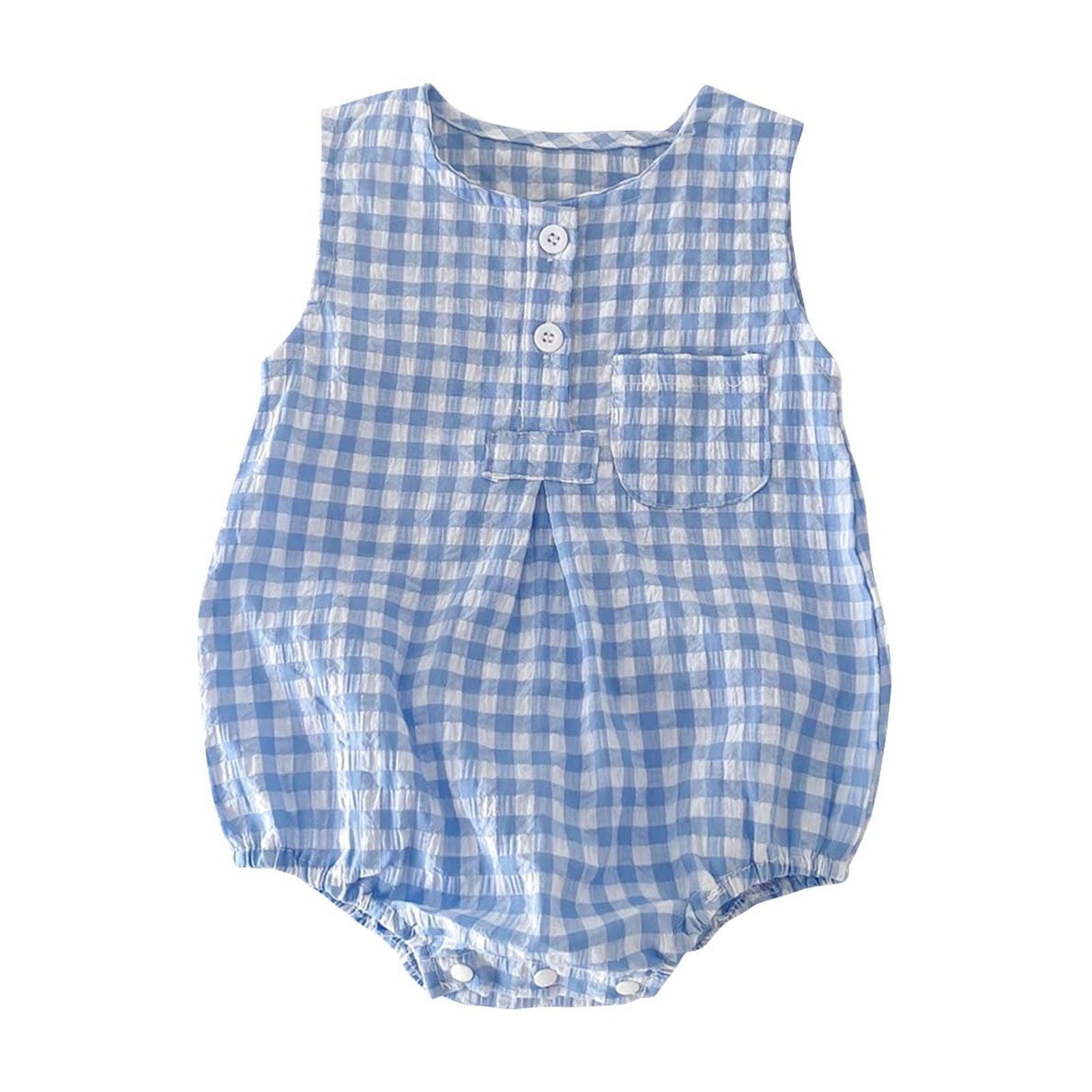 BLVB Baby Boy Girl Romper Newborn Summer Clothes Toddler Plaid ...