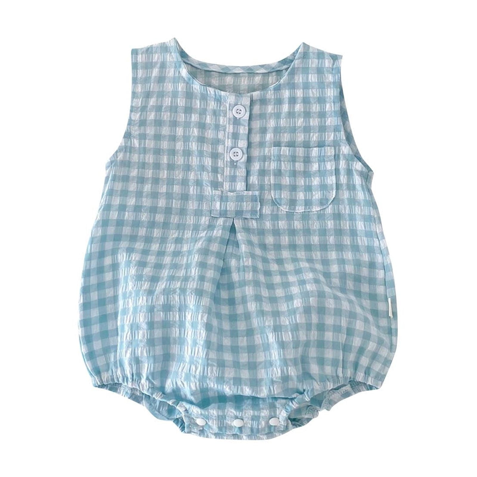 BLVB Baby Boy Girl Romper Newborn Summer Clothes Toddler Plaid ...