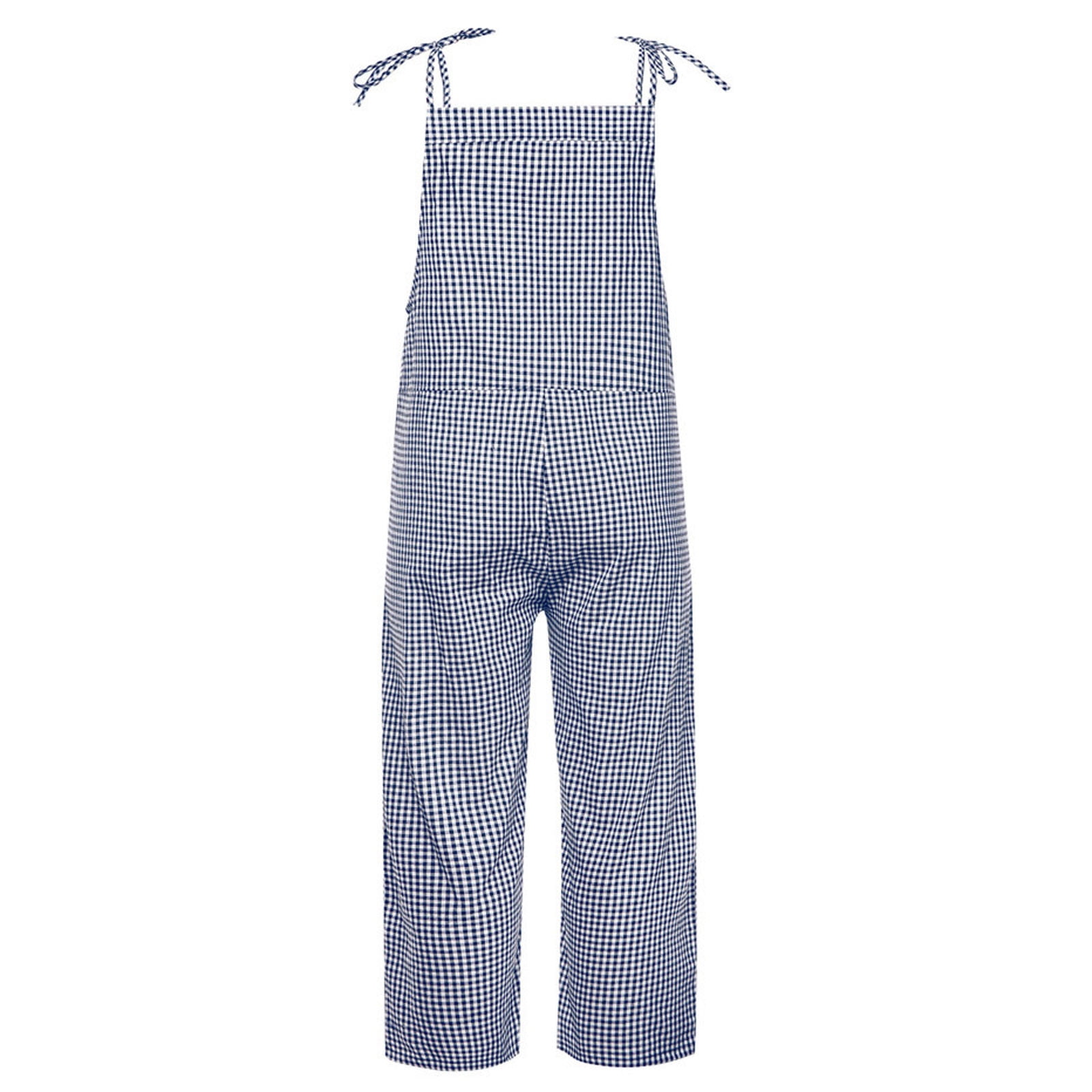 BLVB Bib Overalls for Women Summer Striped Sleeveless Beach Jumpsuits ...