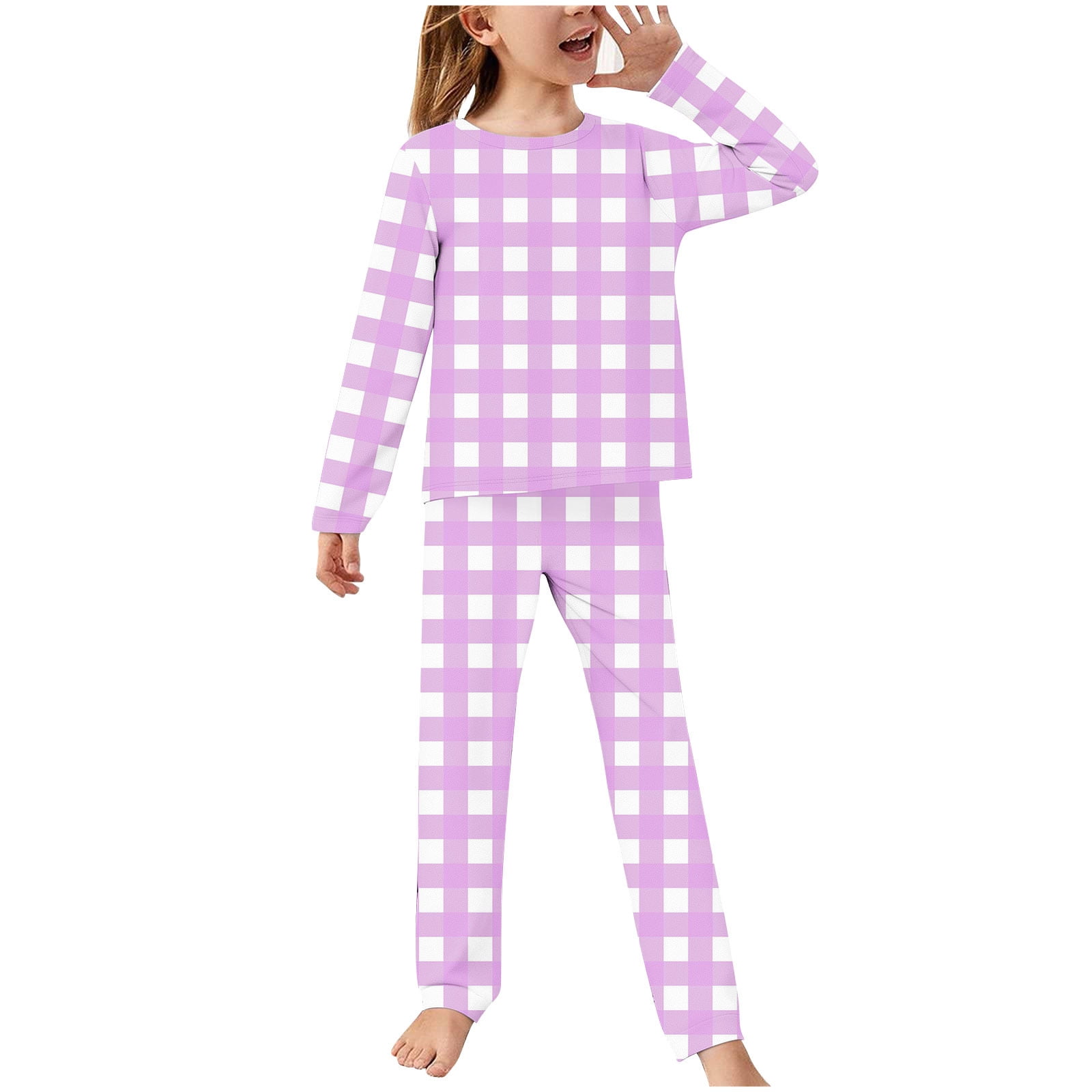 BLVB Big Girls Cute Pajama Sets Long Sleeve Tops and Pant Teens ...