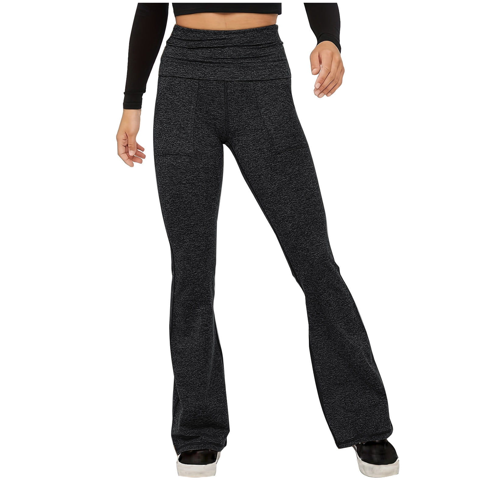 BLVB Bootcut Yoga Pants with Pockets Flare Leggings for Women High ...