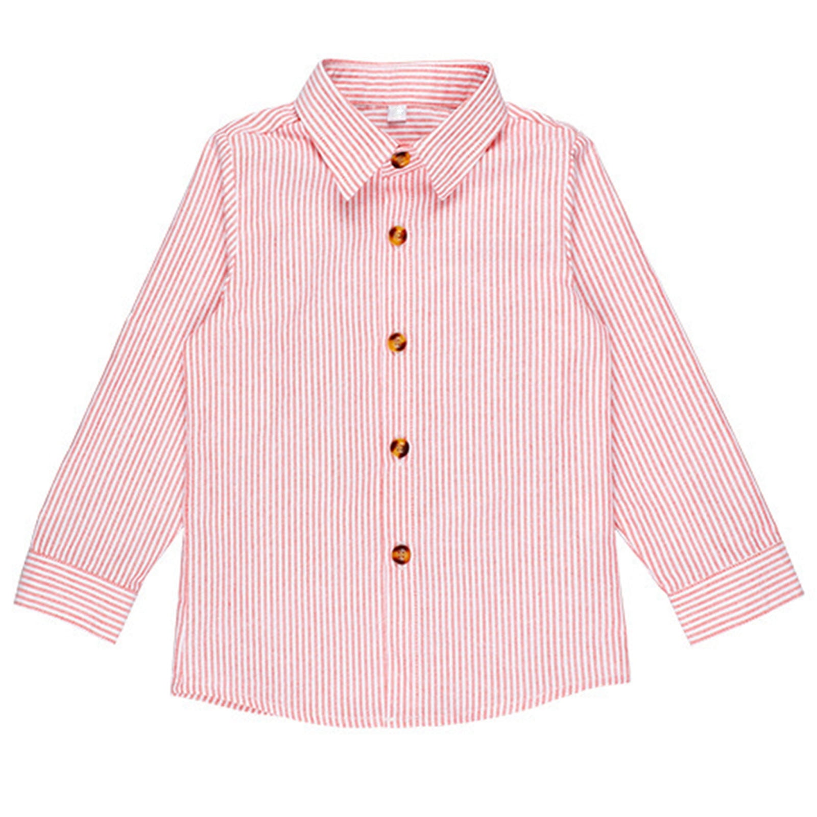 BLVB Boys Long Sleeve Button down Shirt - Collared Uniform Toddler Kids ...