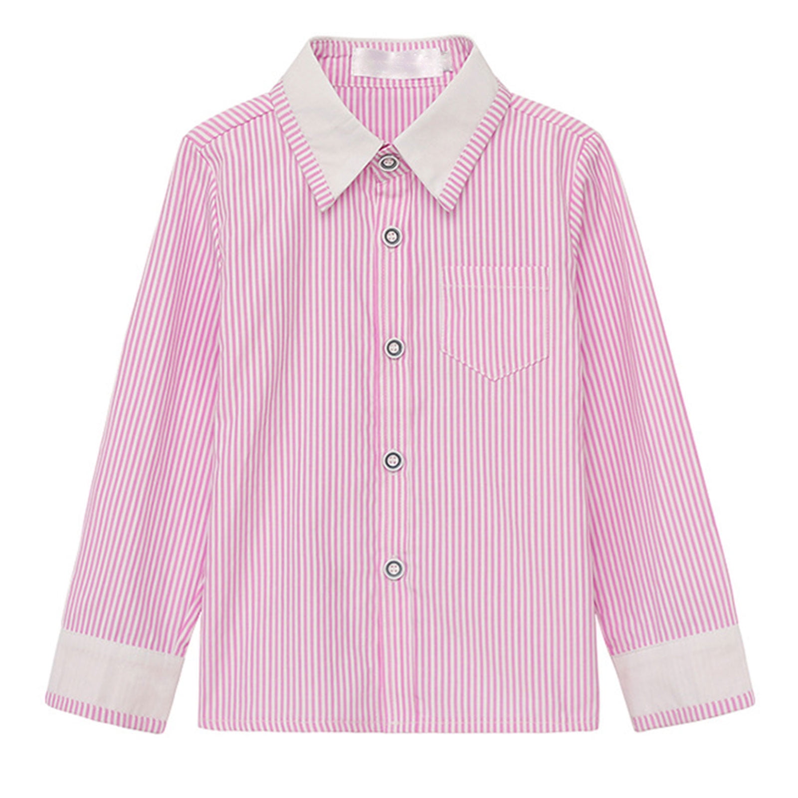 BLVB Boys Long Sleeve Button down Shirt - Collared Uniform Toddler Kids ...