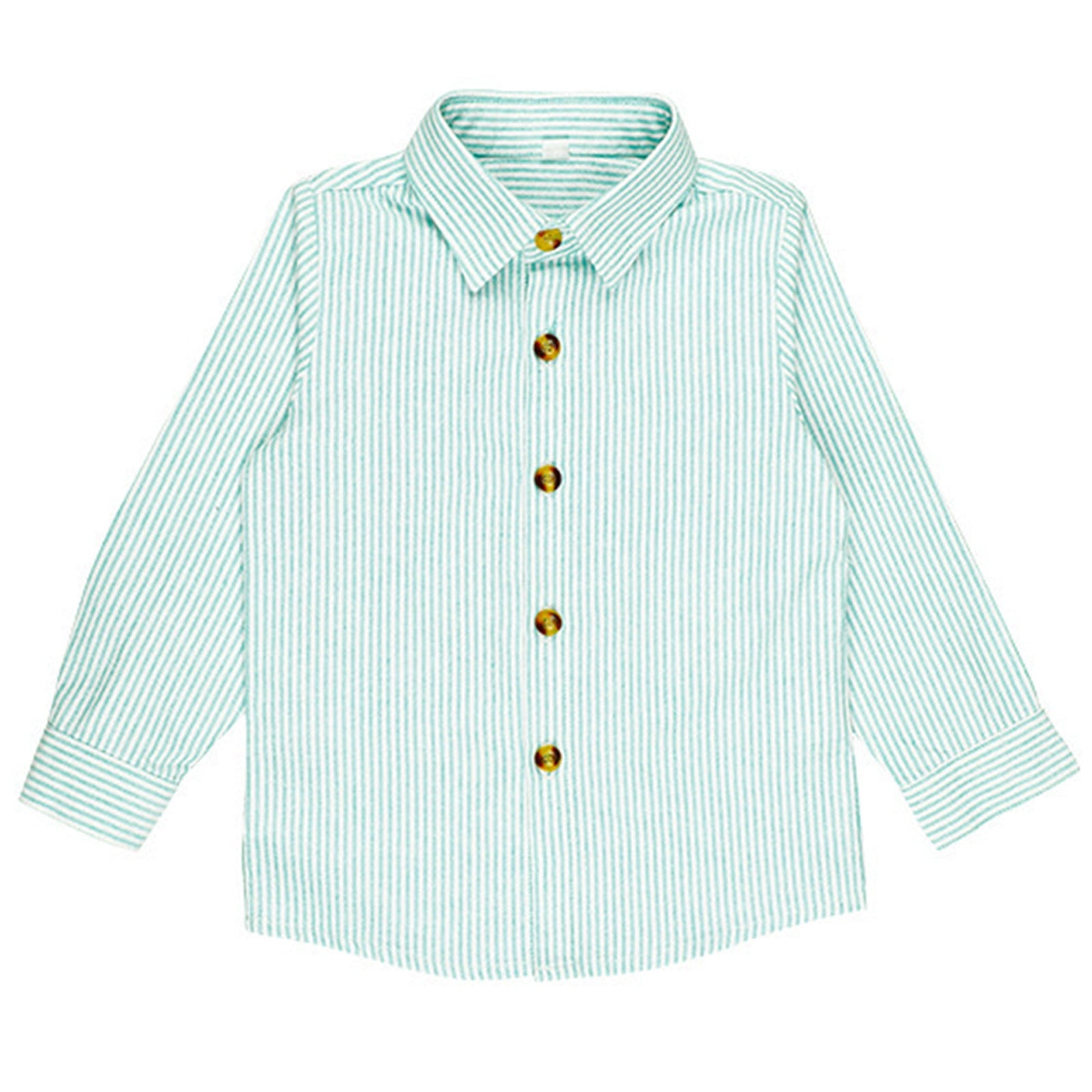 BLVB Boys Long Sleeve Button down Shirt - Collared Uniform Toddler Kids ...