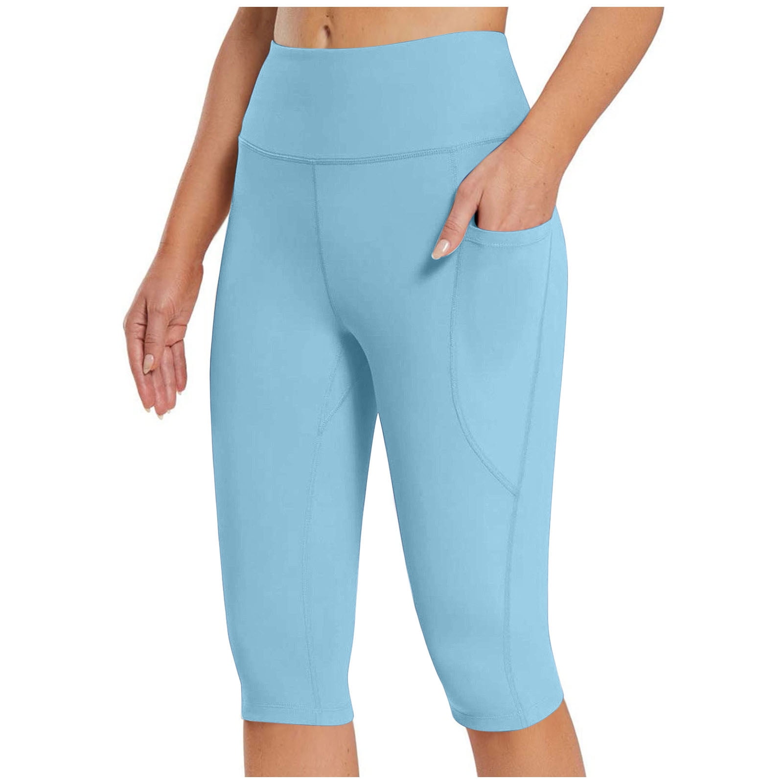 BLVB Capri Leggings for Women, Knee Length Capris Leggings for Casual ...