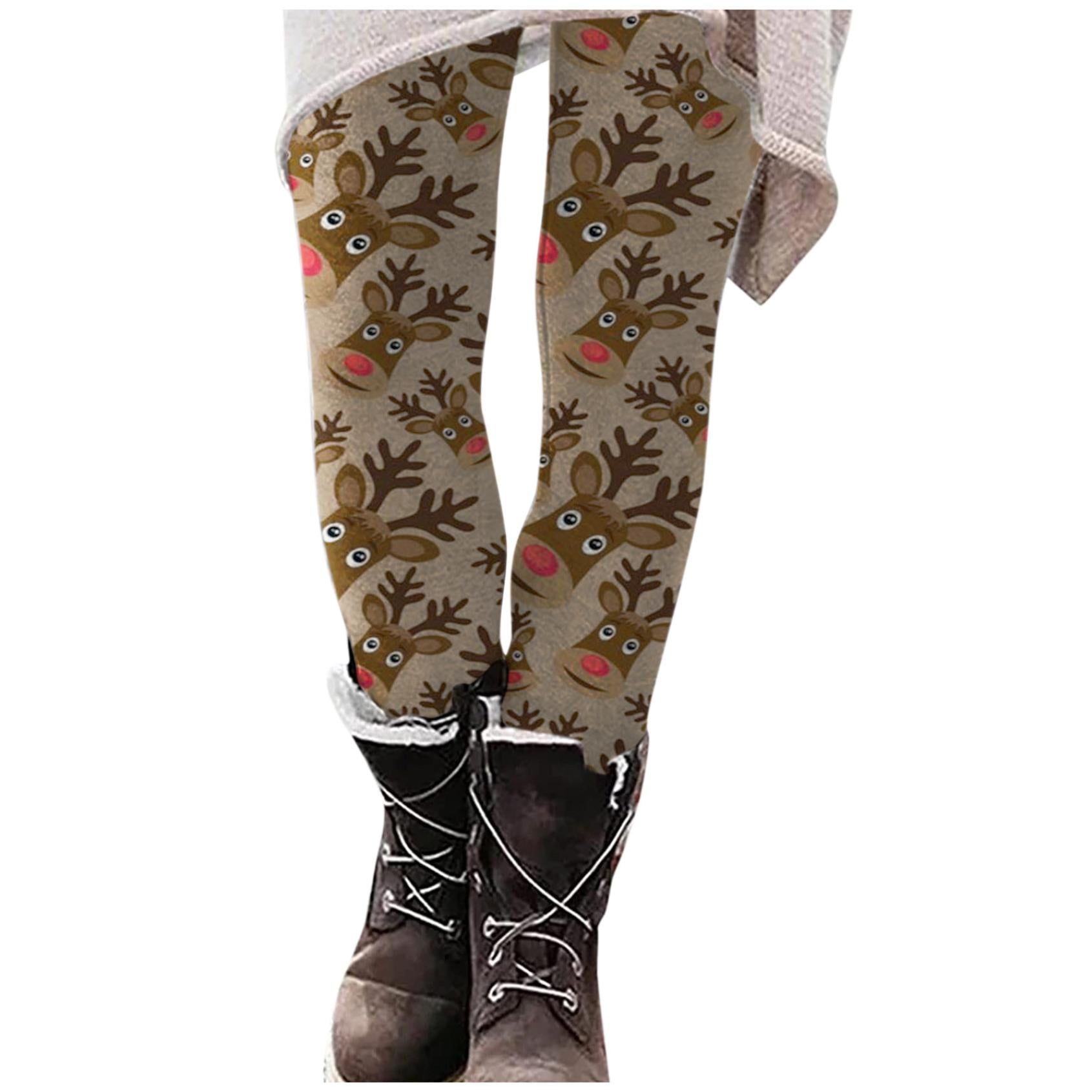 Besolor Christmas Leggings for Women Printed Stretchy High Waist ...