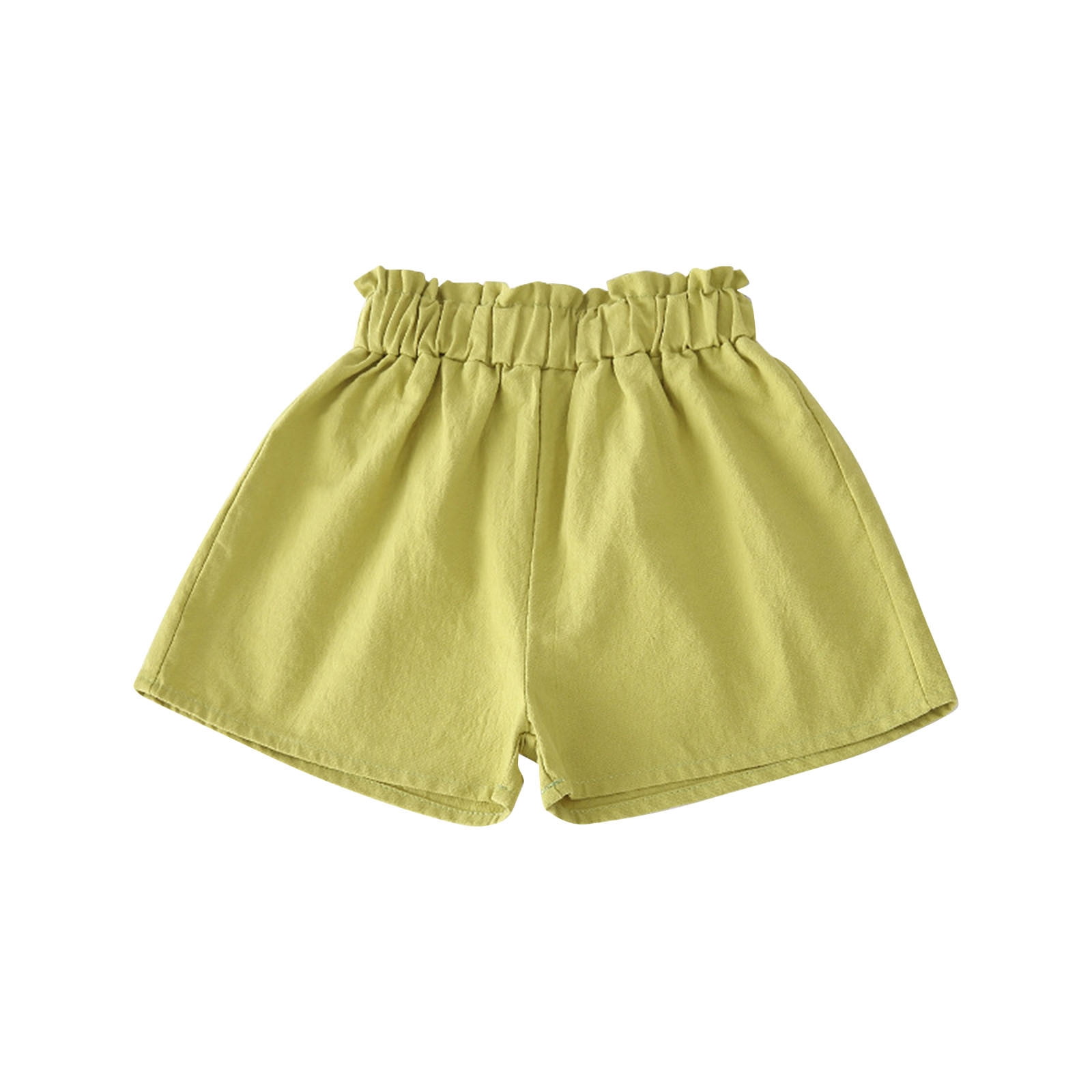 BLVB Cotton Linen Shorts for Toddler Baby Girls Solid Color Baggy High ...