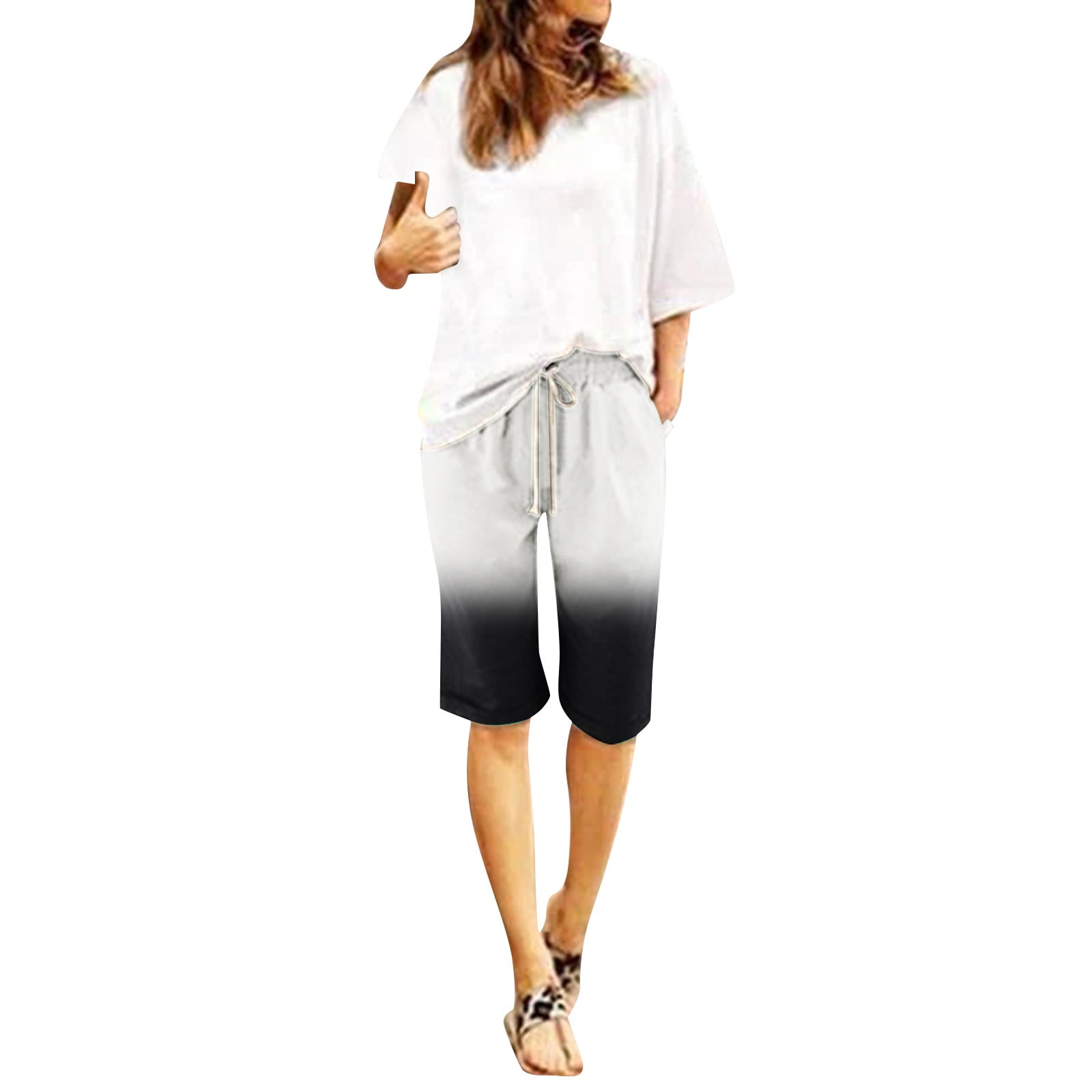 Blvb Cotton Linen Shorts For Women Casual Elastic Waist Drawstring