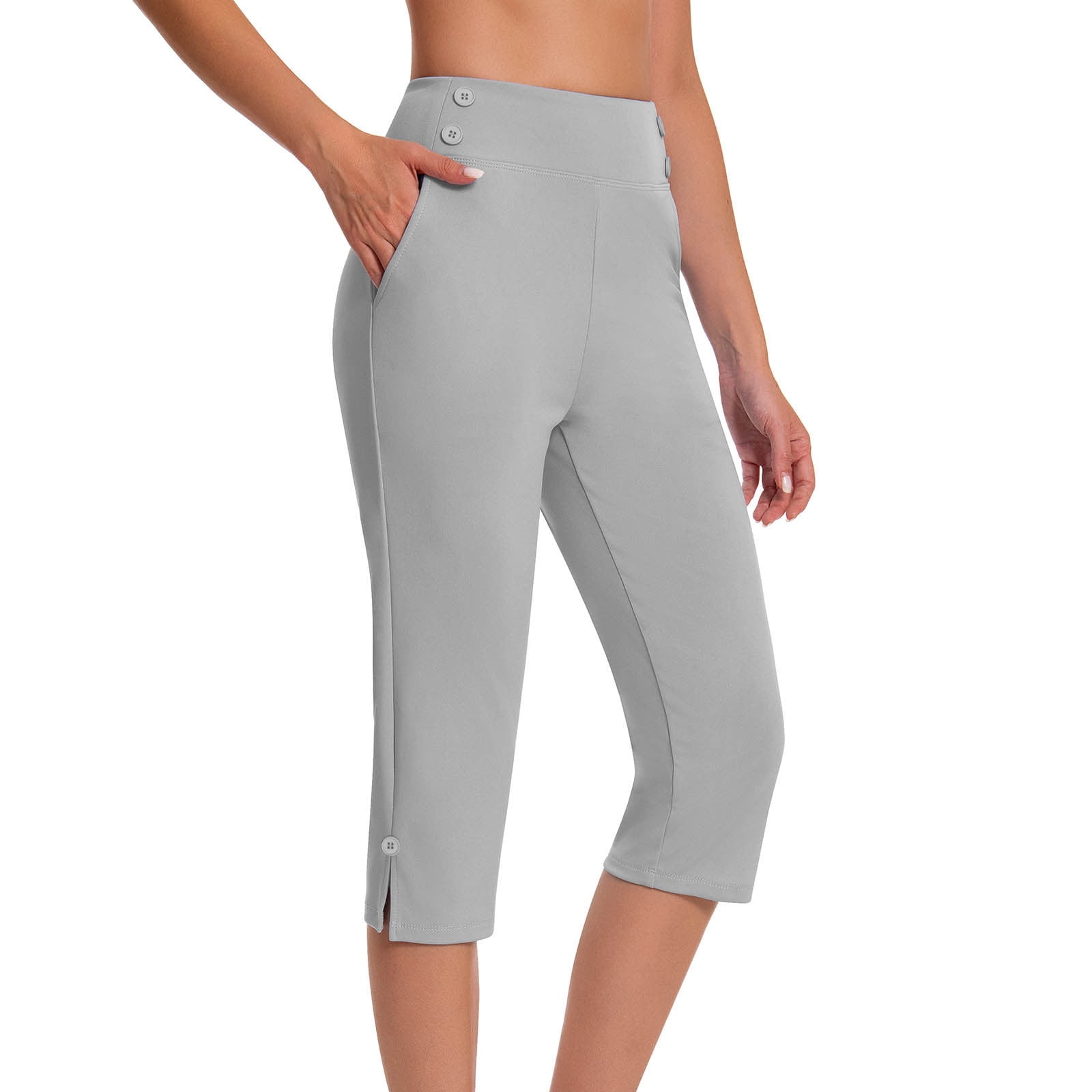 BLVB Dressy Capri Pants for Women High Waist Stretch Womens Dress ...