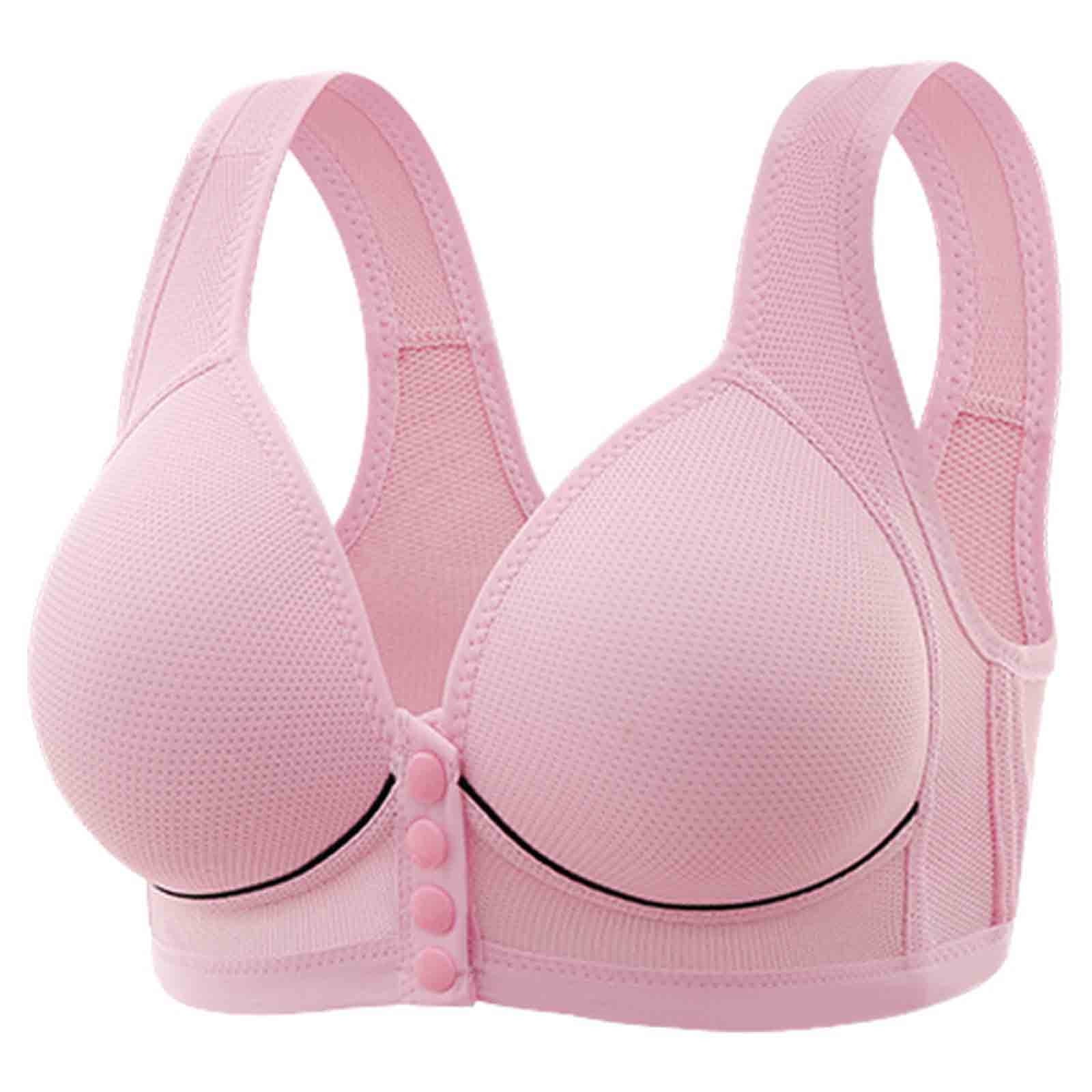 BLVB Front Closure Bras for Women Comfort Wide Straps Full Coverage Bra ...