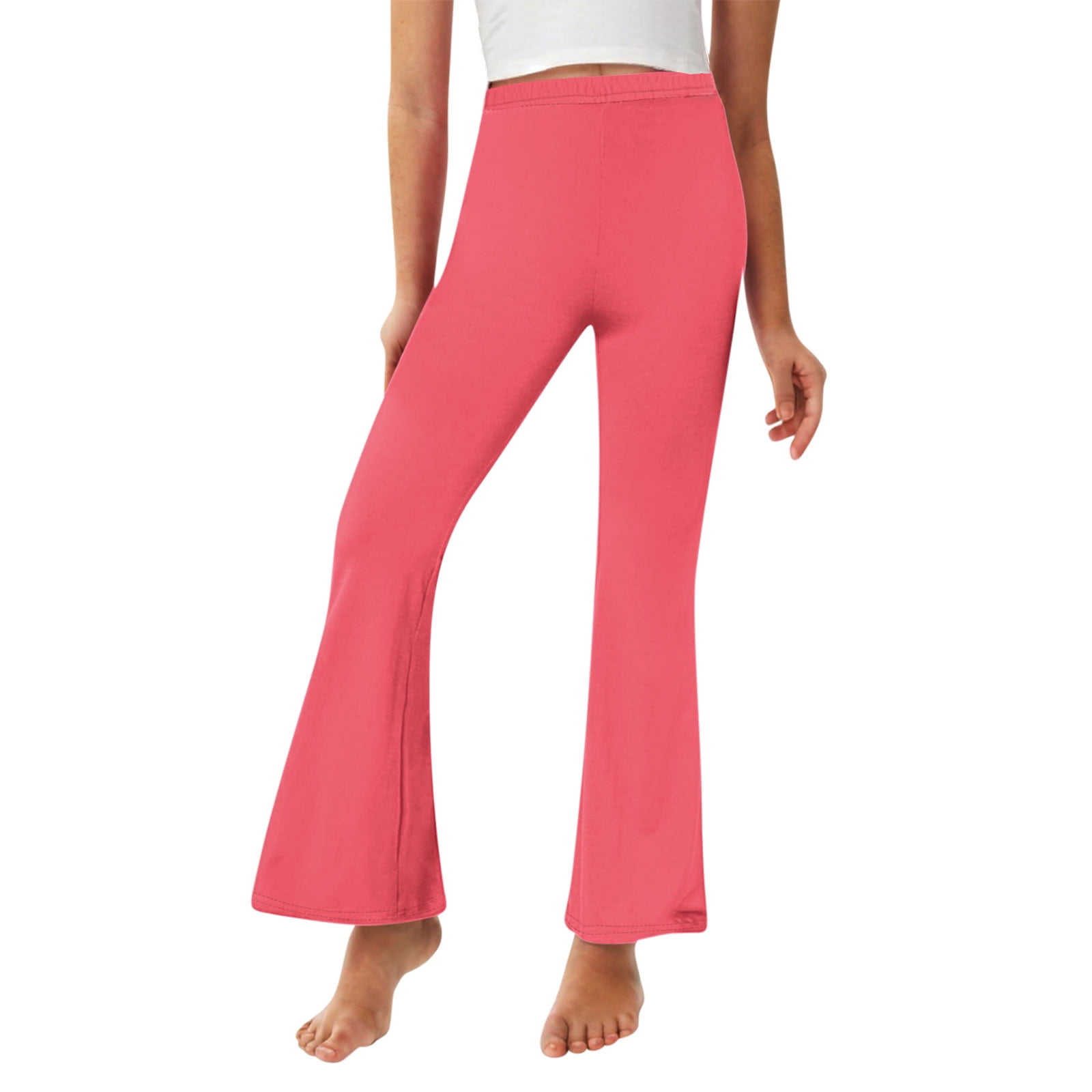 BLVB Girls Flare Leggings High Waisted Casual Yoga Bell Bottoms Full ...