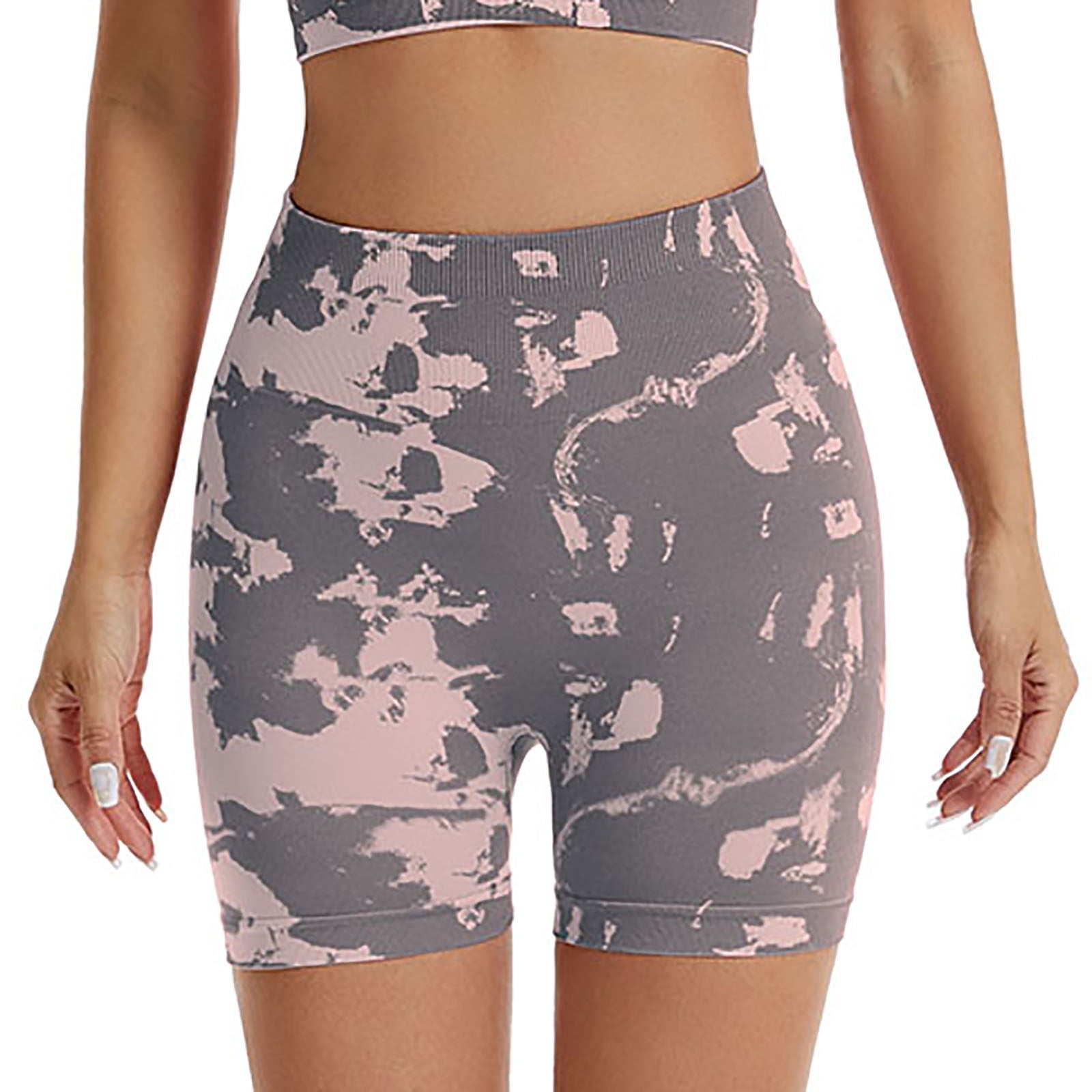 BLVB High Waisted Biker Shorts for Women Stretch Workout Yoga Athletic ...